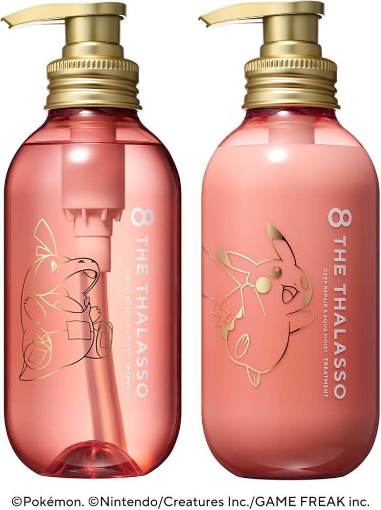 8 THE THALASSO Moist Shampoo & Treatment Pokemon Design Special Kit 47 ...